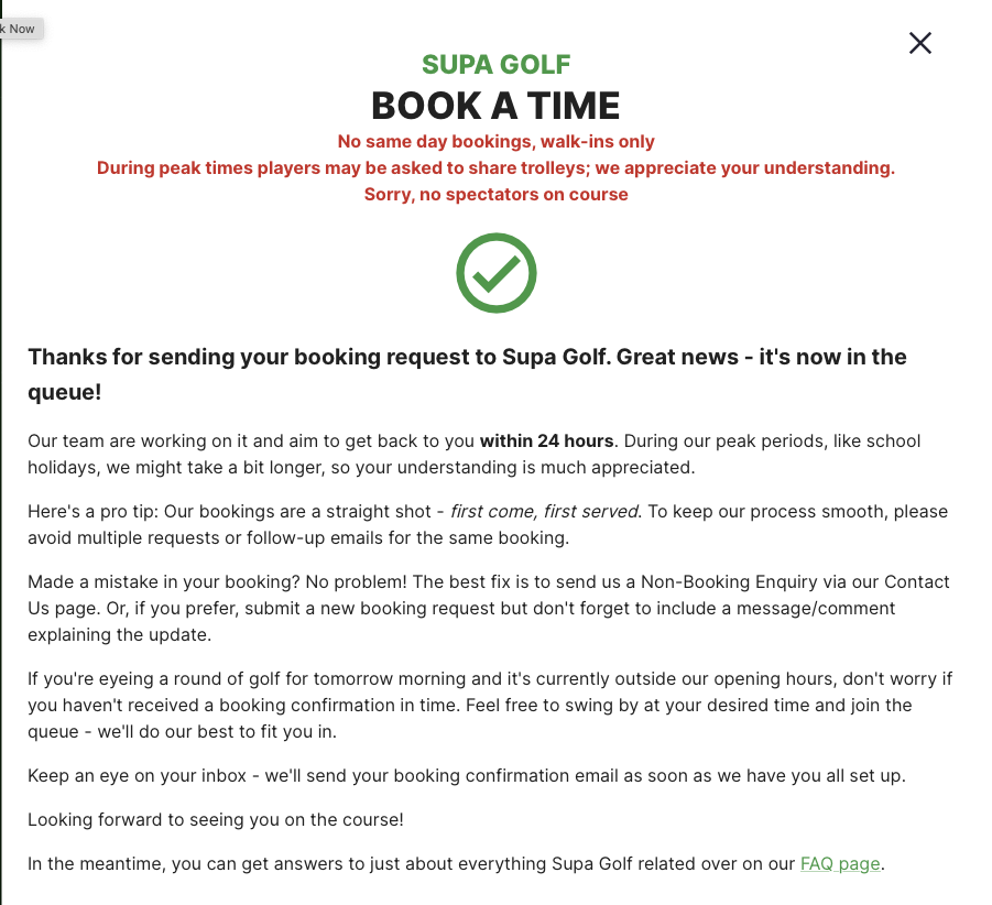 FAQ - Supa Golf